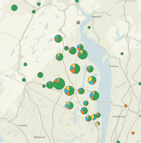 Idea: Included packed bubble/treemap as marks on map