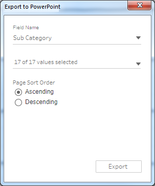 Idea: Export to PowerPoint - create a new slide per filter category