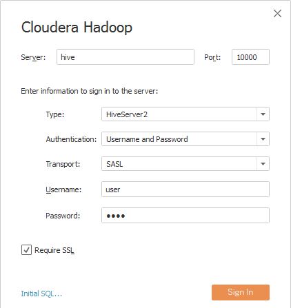 Idea: Tableau Prep - Initial SQL link/box for Cloudera Hadoop Connection