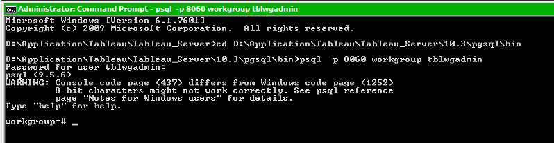 Accessing The Tableau Server Postgres Db