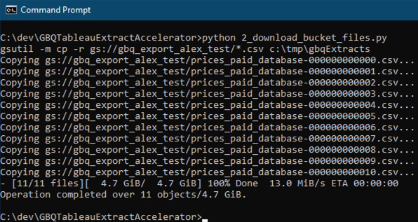 3-step script solution for fast Google BigQuery Extracts