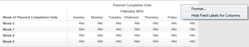 Creating a Tableau calendar from project data.