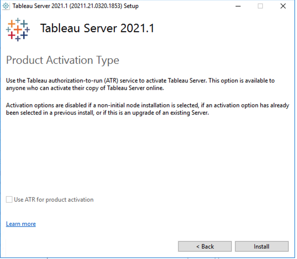 Server ATR Licensing in Tableau Server