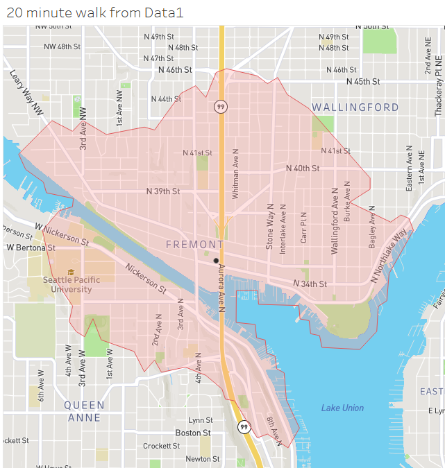 Travel time isochrones with Mapbox